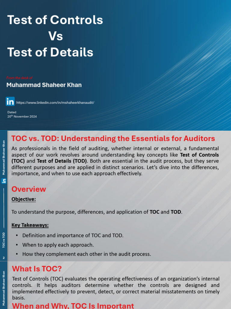 TOC vs TOD | PDF | Audit | Business