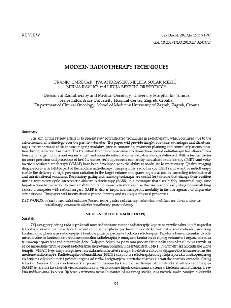 Modern Radiotherapy Techniques | PDF | Radiation Therapy | Cancer ...