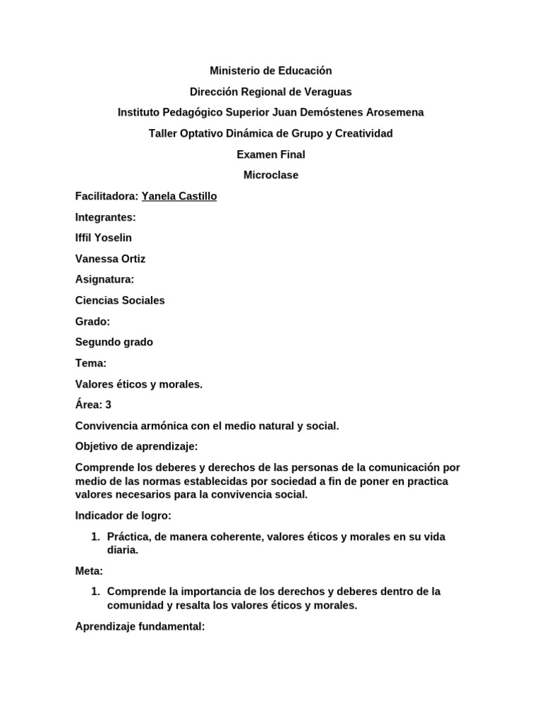 Formato de Examen Taller Optativo Dinámica de Grupo (Recuperado) - 101145 | PDF | Aprendizaje