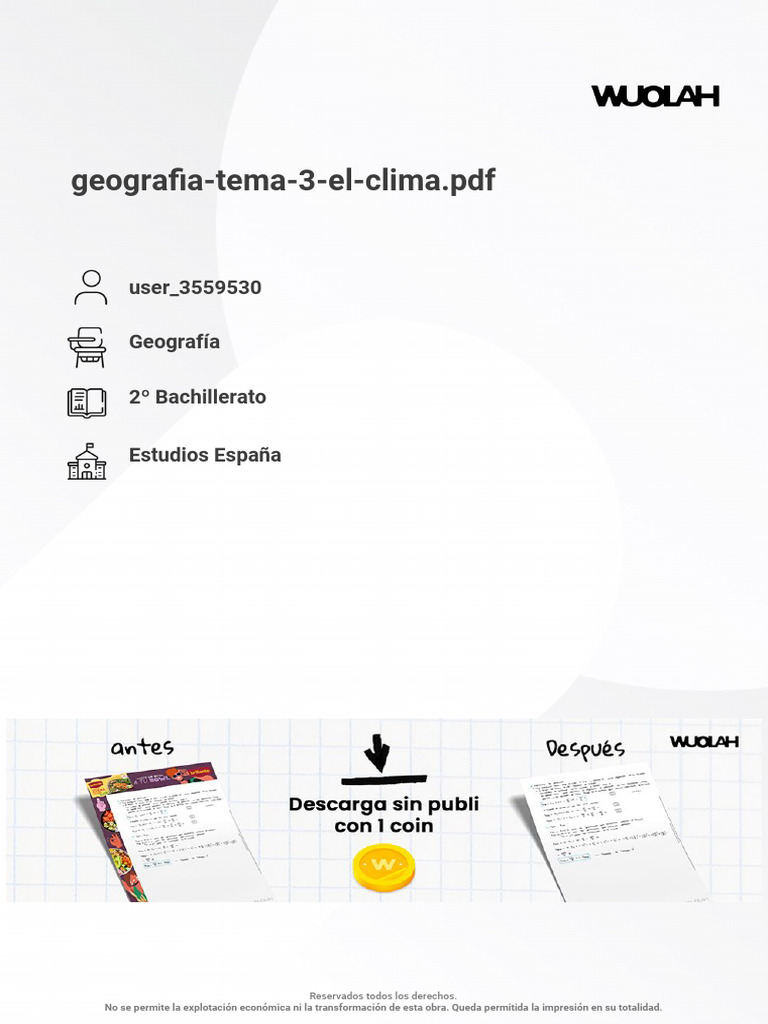 Geografia-Tema-3-El-Clima - PDF: User - 3559530 Geografía 2º Bachillerato Estudios España | PDF ...