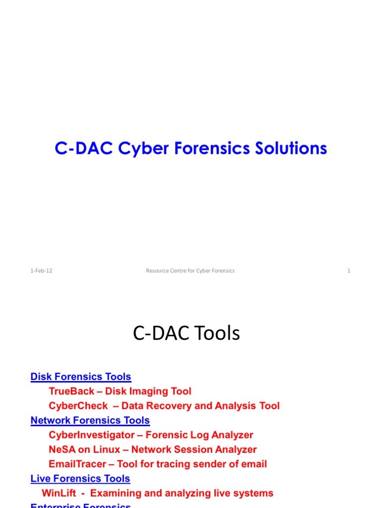 C-DAC Cyber Forensics Solutions | PDF