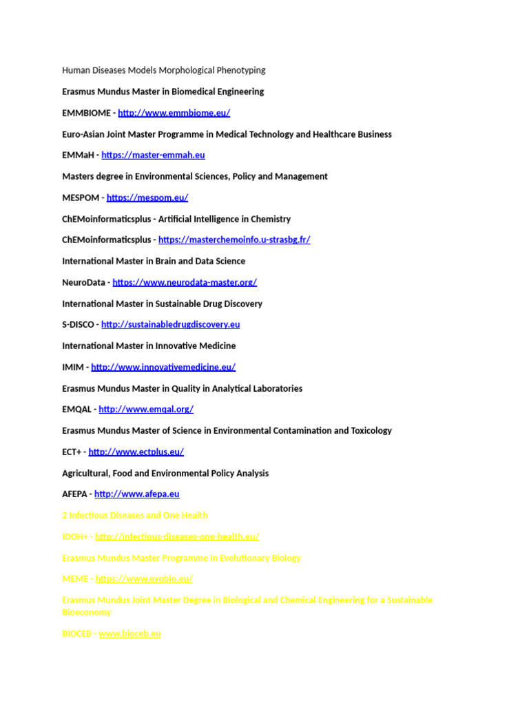 Erasmus Mundas Courses | PDF