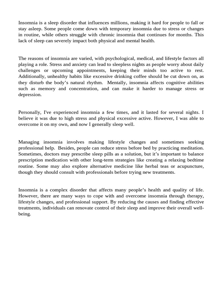 Insomnia | PDF
