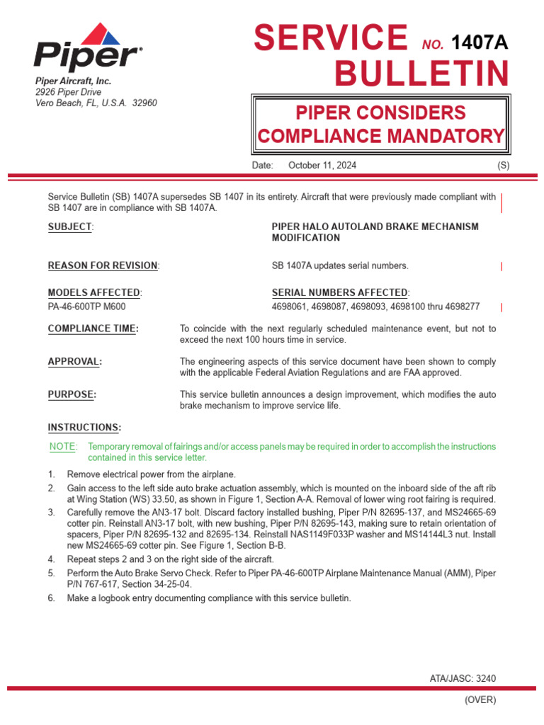 SB_1407A | PDF | Aviation | Aircraft