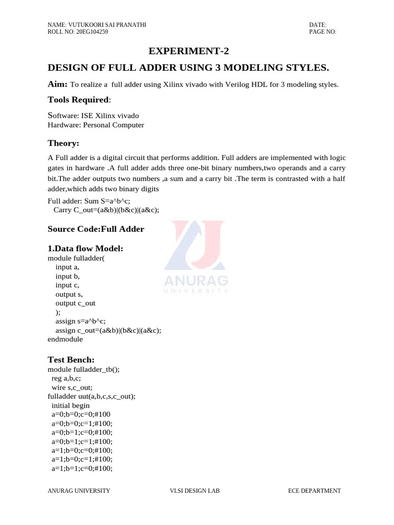 vlsi d2 | PDF | Hardware Description Language | Electronic Engineering