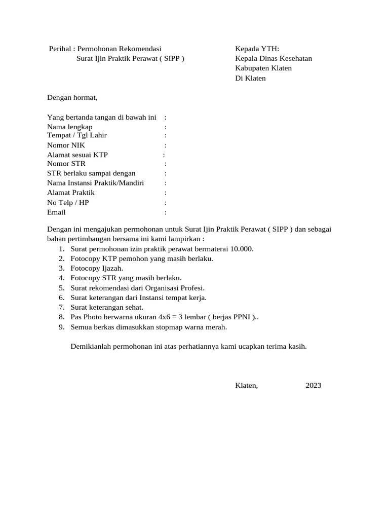 Sipp Form Permohonan | PDF