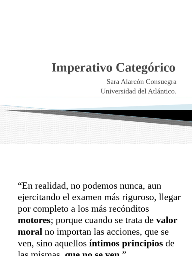 Imperativo Categorico | PDF | Moralidad