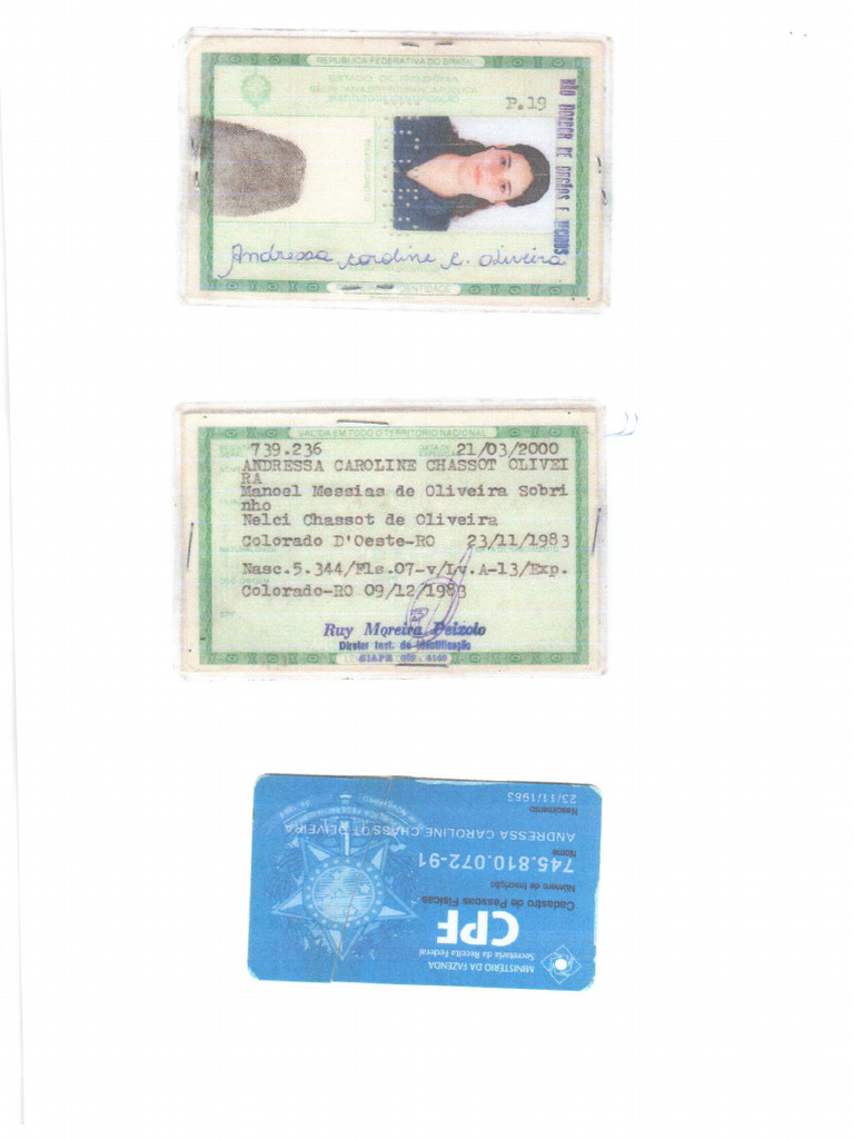 RG e CPF Andressa | PDF