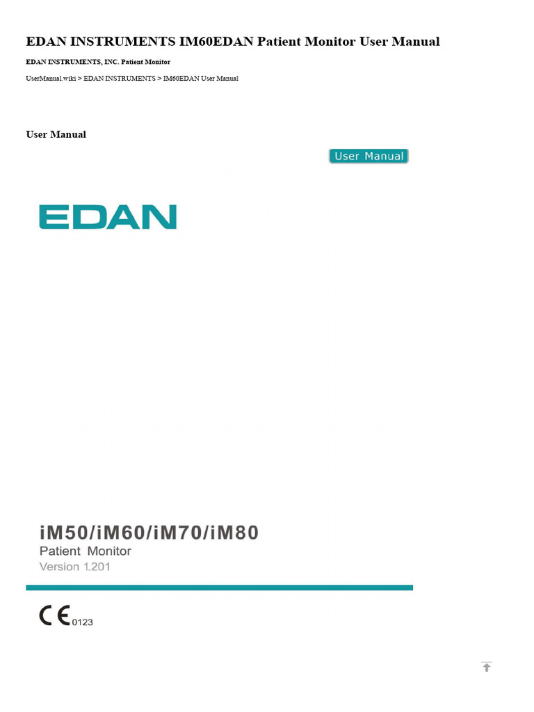 EDAN IM60 Patient Monitor Manual | PDF