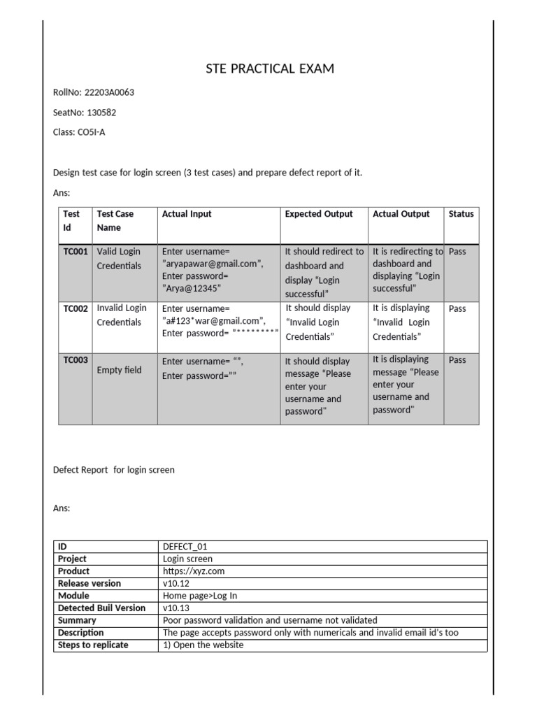 Ste Practical Exam-1 | PDF | Login | User (Computing)