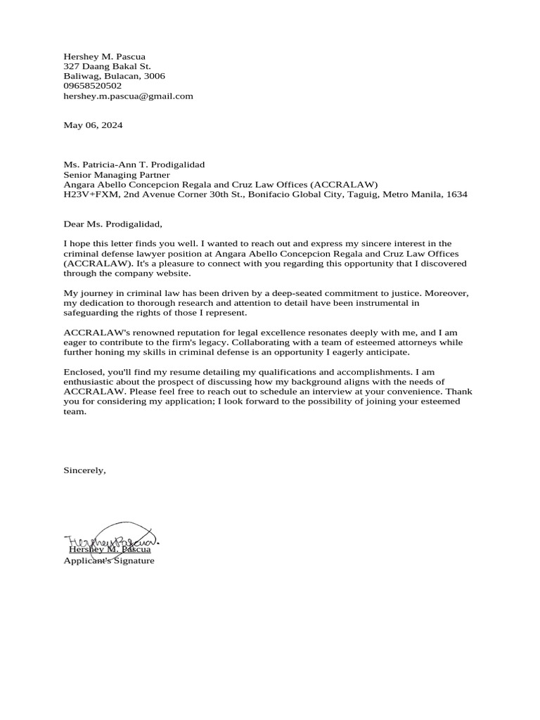 Application Letter 3 | PDF