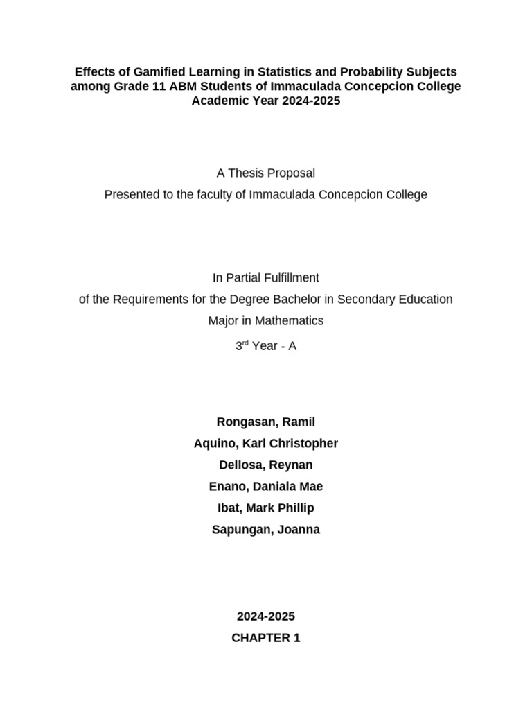 Gamified Learning in Statistics for ABM Students | PDF | Learning ...