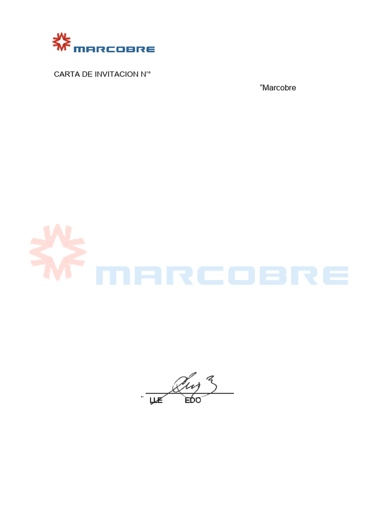 Carta de Invitación Marcobre 2022 | PDF