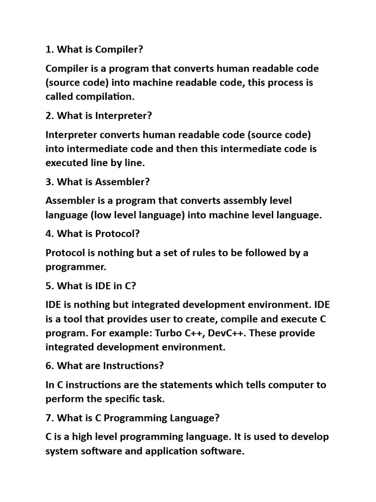 C Viva | PDF | Control Flow | Programming