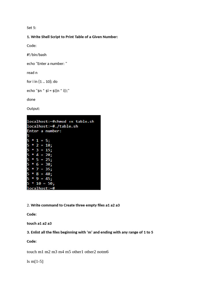 Linux Shell Script Examples and Commands | PDF