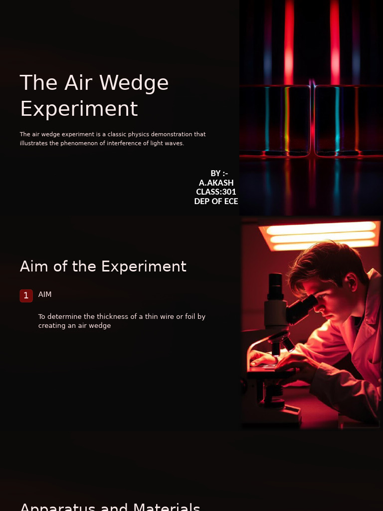 Air Wedge Experiment: Theory & Applications | PDF | Light | Interferometry