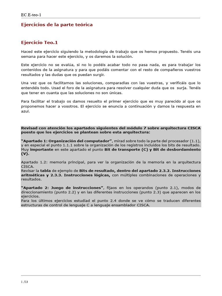 EC E-TEO-1 (Solucion) | PDF | Lenguaje de programación | Poco