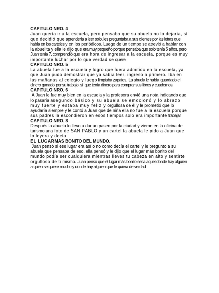 La historia de Juan y su abuela | PDF