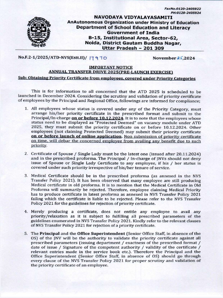 ATD 2025 (Pre-Launch Exercise) - Notice For Obtaining Priority ...