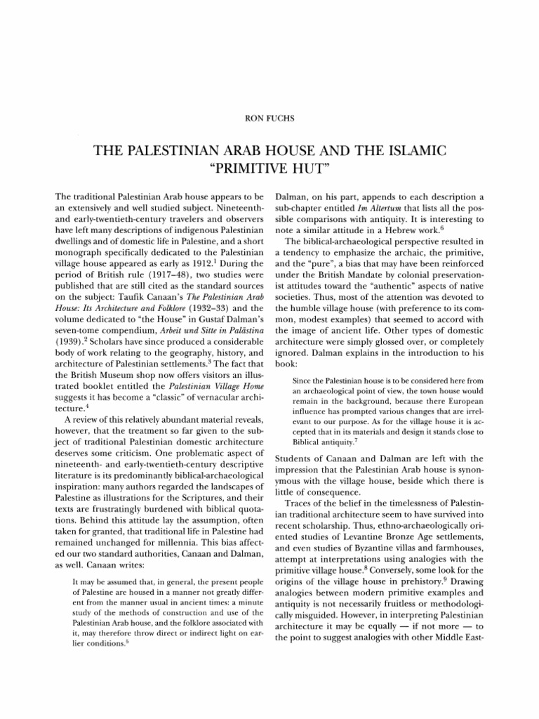 The Palestinian Arab House and The Islamic | PDF | Palestinians