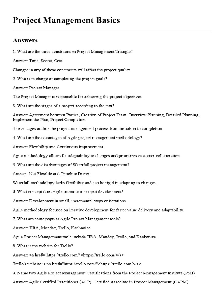 Project Management Basics | PDF | Project Management | Agile Software ... Project Management Basics | PDF | Project Management | Agile Software ...