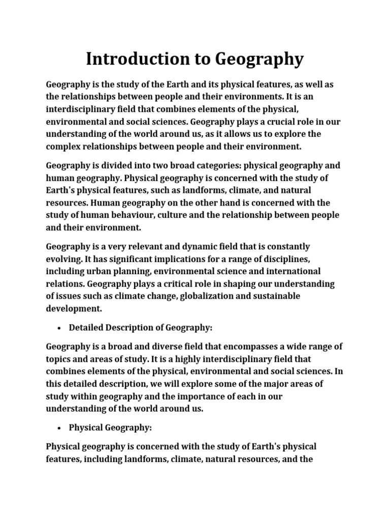 Study and Research On Geography and Topography PDF | PDF | Agriculture ...