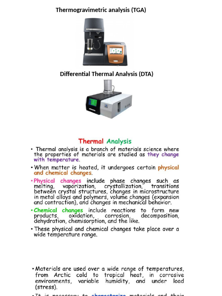 TGA and DTA | PDF