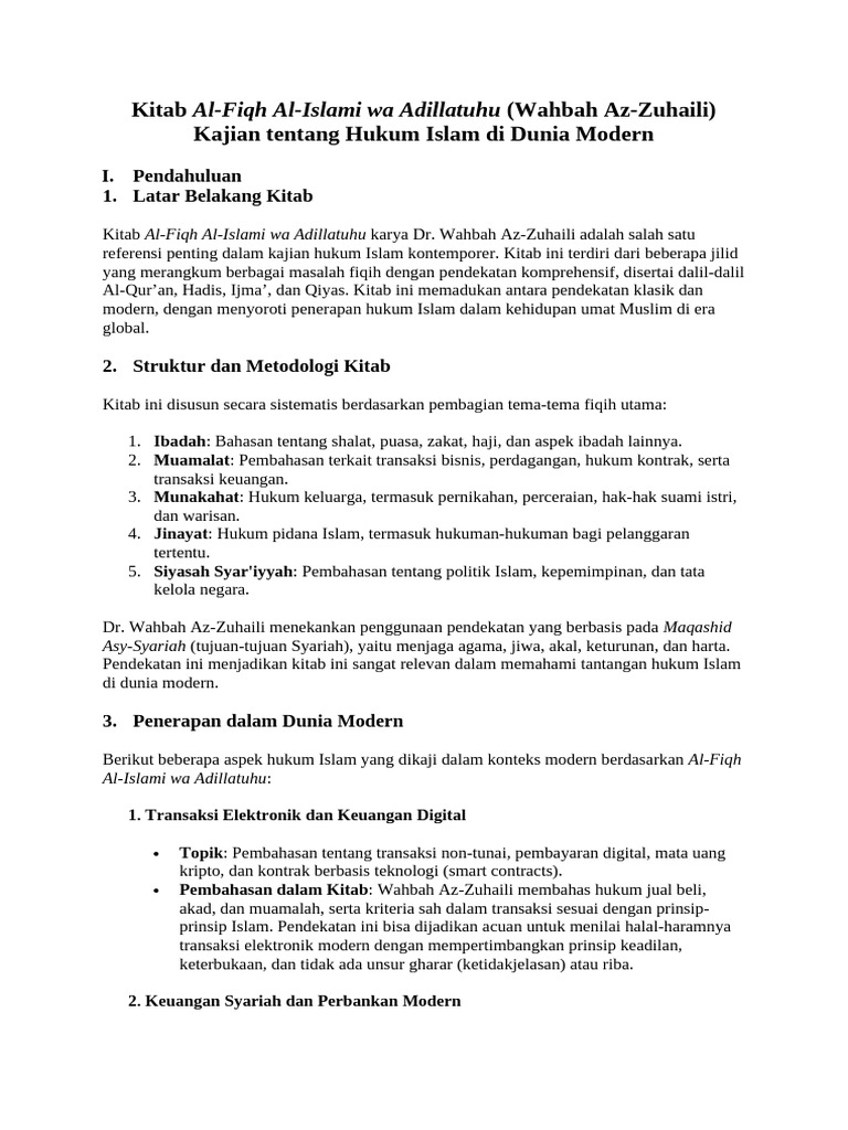 Kajian Kitab Al-Fiqh Al-Islami Wa Adillatuhu | PDF