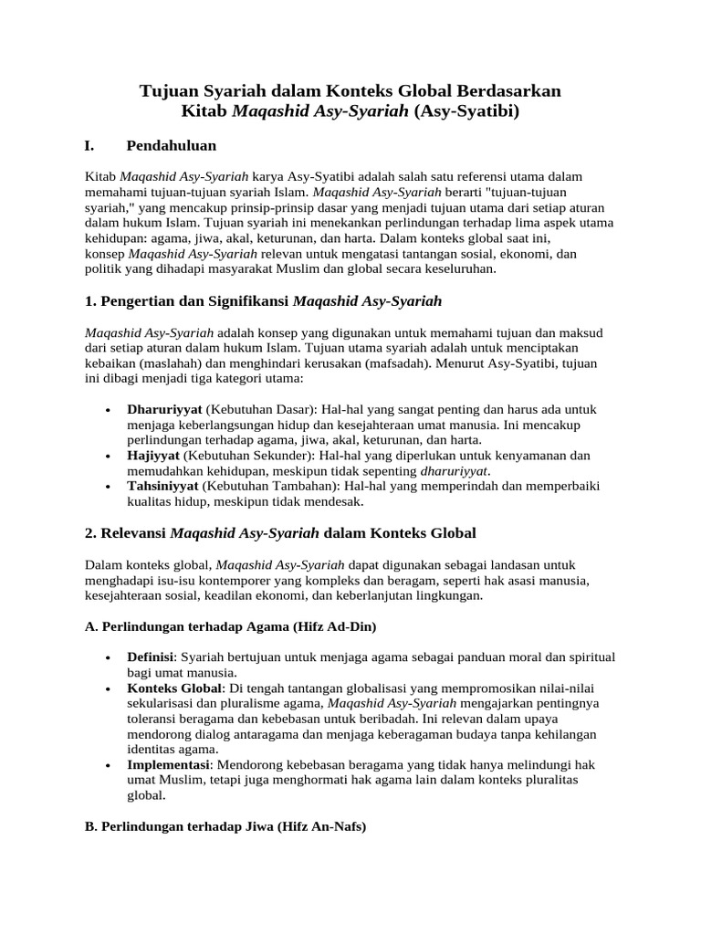 Kajian Kitab Maqashid Asy-Syariah (Asy-Syatibi) | PDF