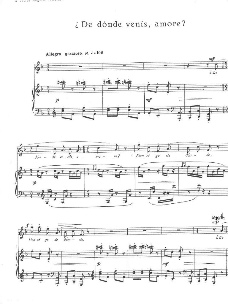 De Donde Venis Amore | PDF