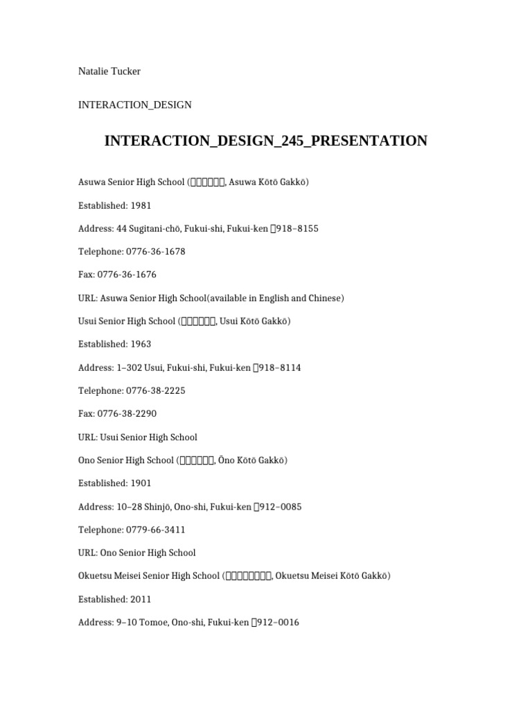 Interaction Design 245 Presentation | PDF