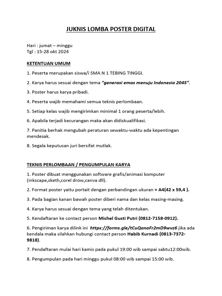 Juknis Lomba Poster Digital | PDF