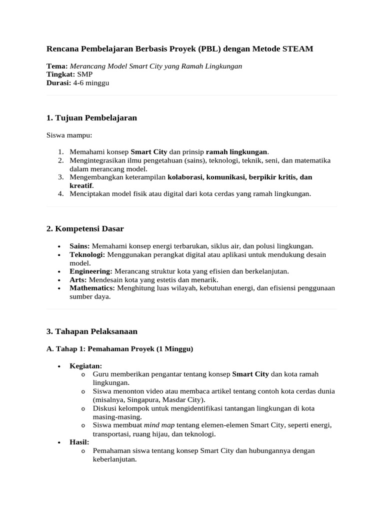 Rencana PBL Smart City | PDF