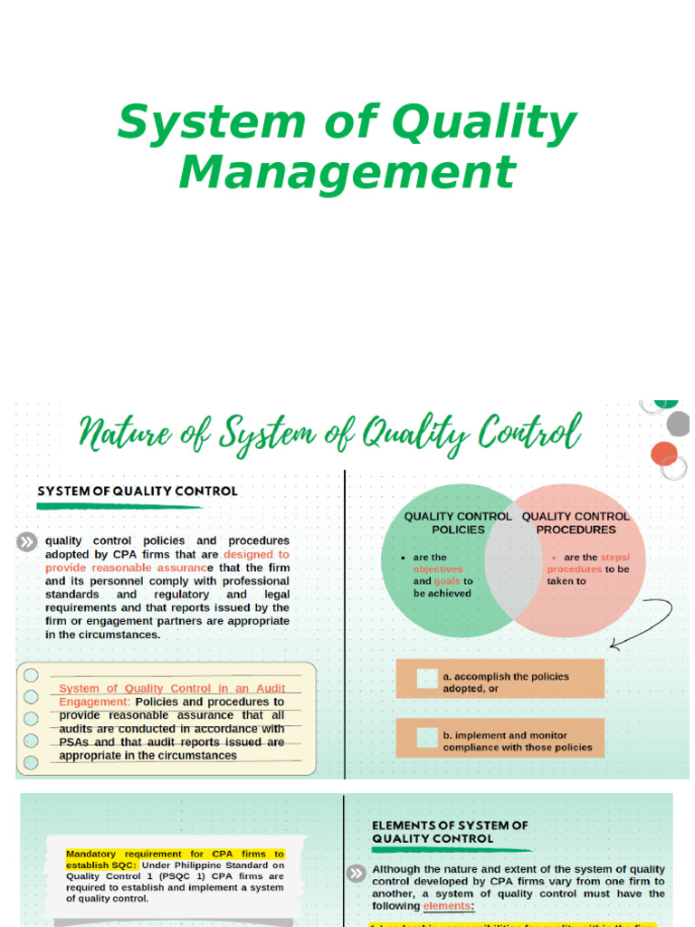 System of Quality Management | PDF