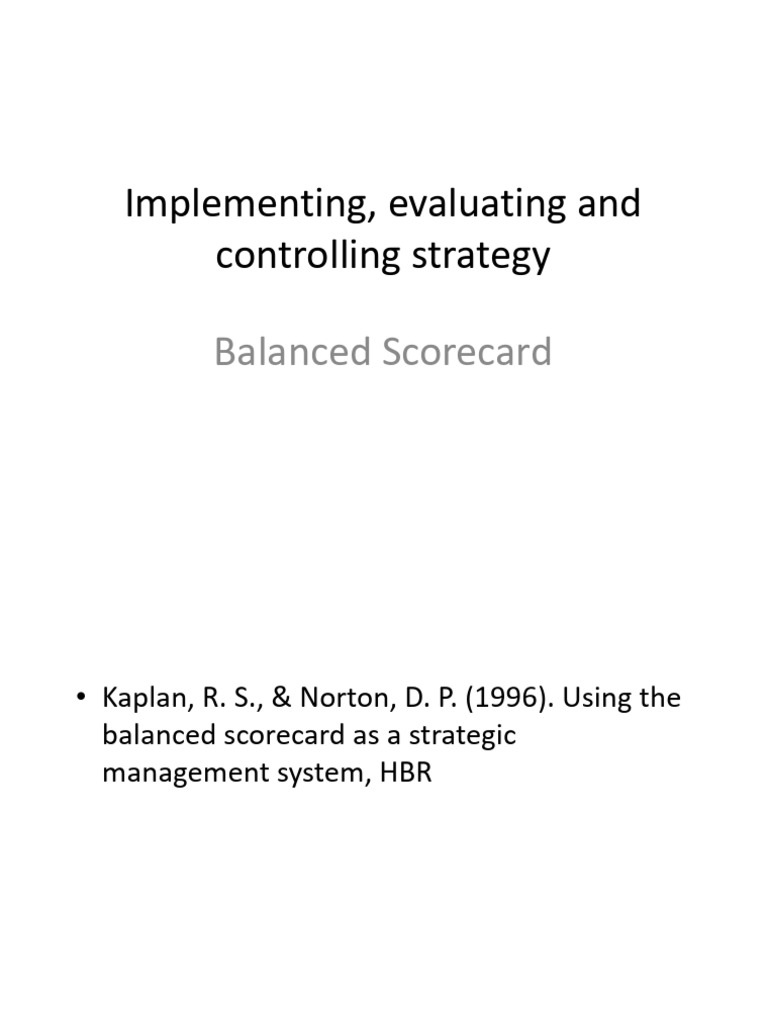 Balanced Scorecard | PDF | Performance Indicator | Goal