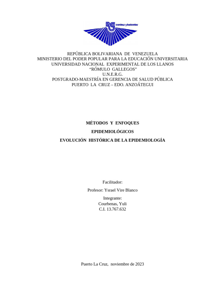 Evolución de la Epidemiología en Salud Pública | PDF | Epidemiología ...