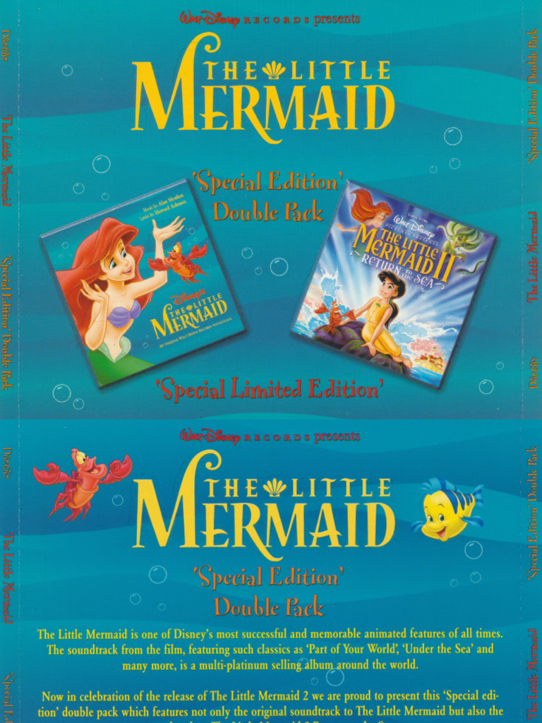 CD the Little Mermaid Special Edition Double Alan Menken Howard Ashman ...
