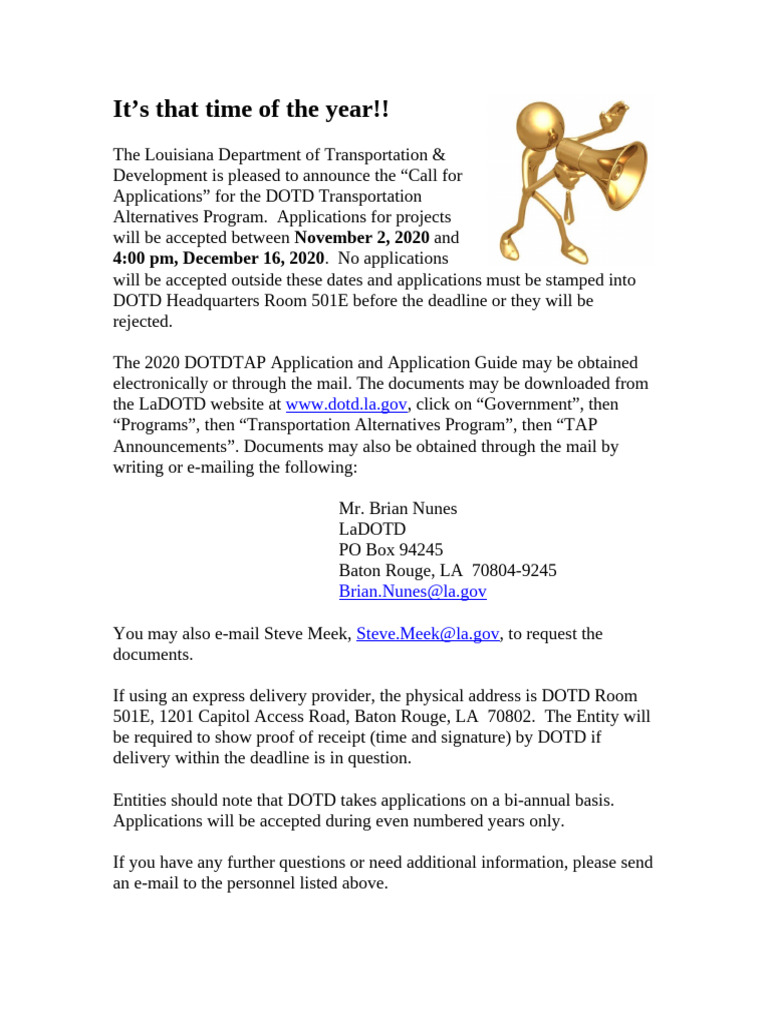 2020 Call for Projects Announcement | PDF