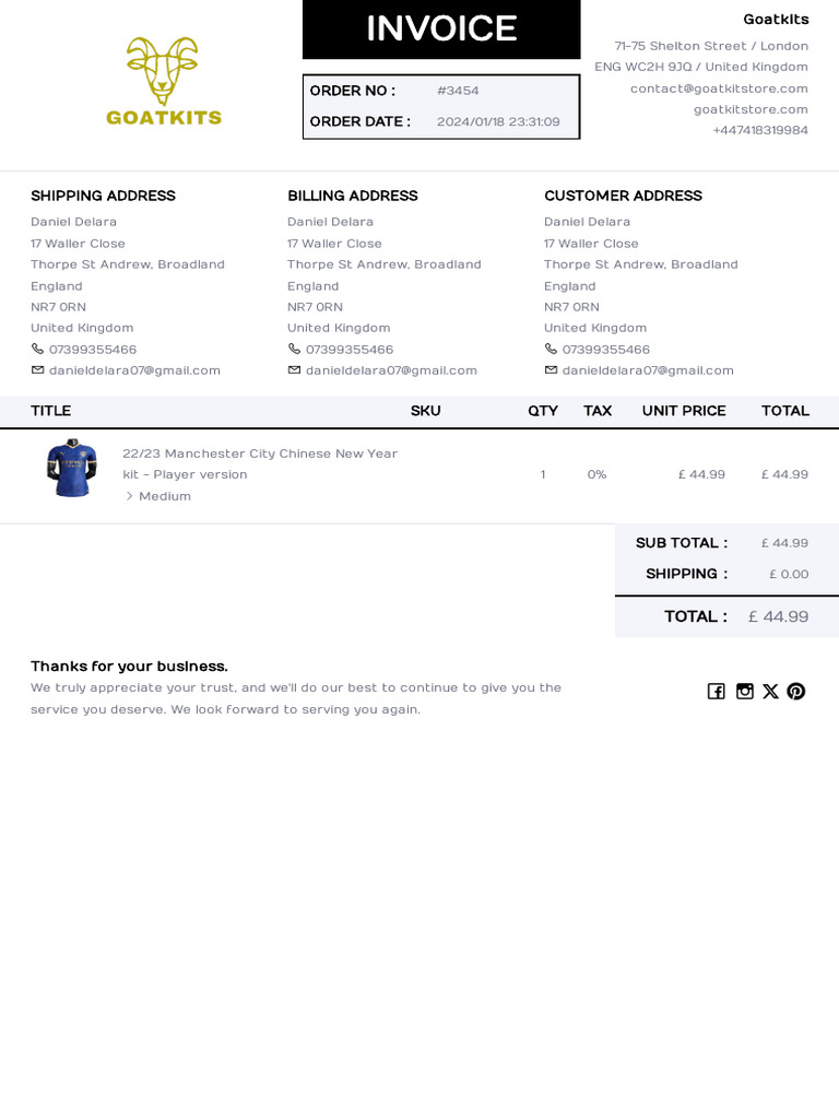 Invoices | PDF | Association Football Clubs | Association Football