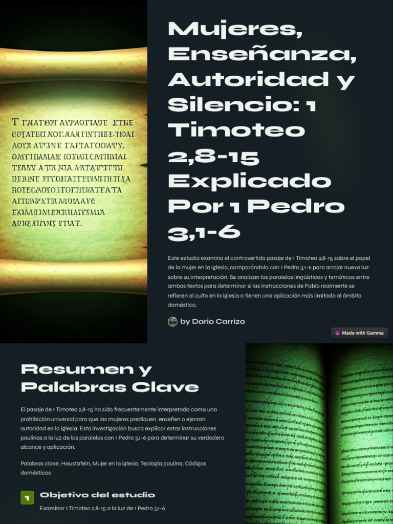 Mujeres-Ensenanza-Autoridad-y-Silencio-1-Timoteo-28-15-Explicado-Por-1-Pedro-31-6 | PDF | Pablo ...