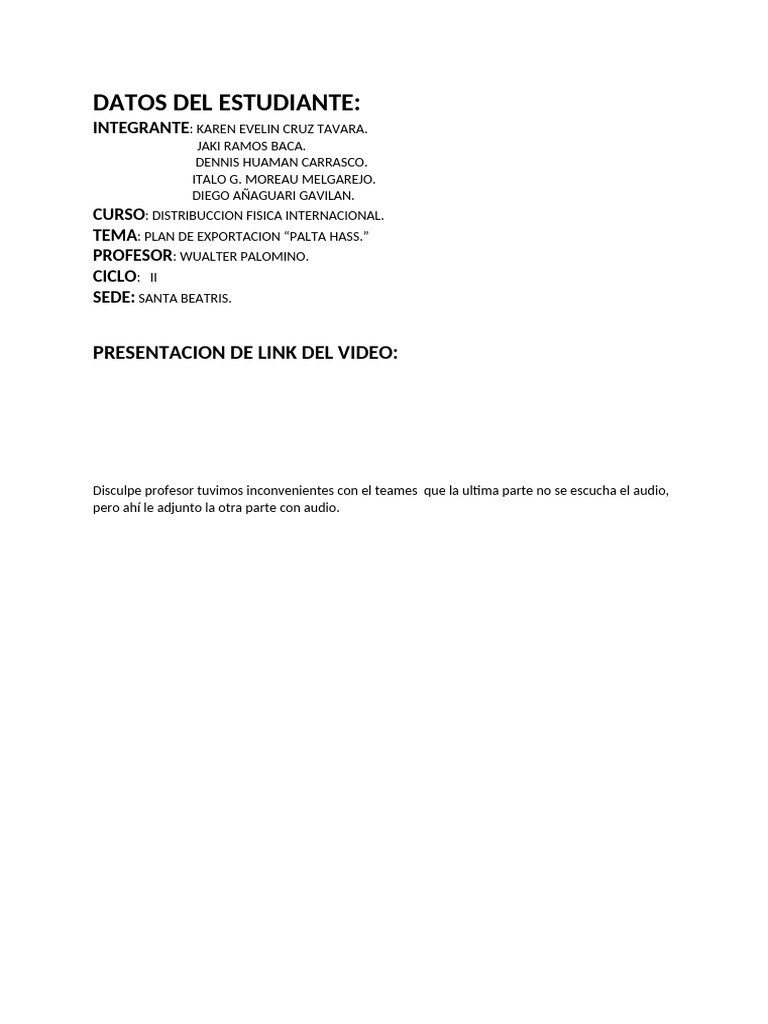 Datos Del Estudiante | PDF