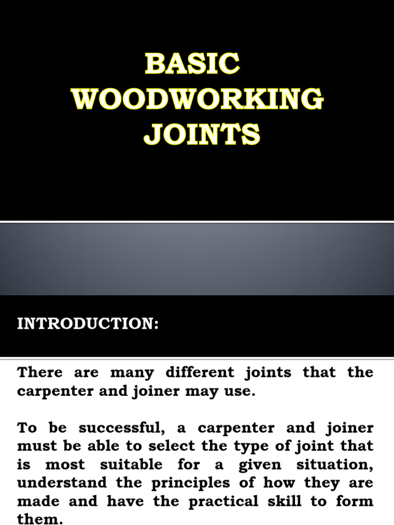 Basic Woodworking Joints Part 1 | PDF | Adhesive | Lumber