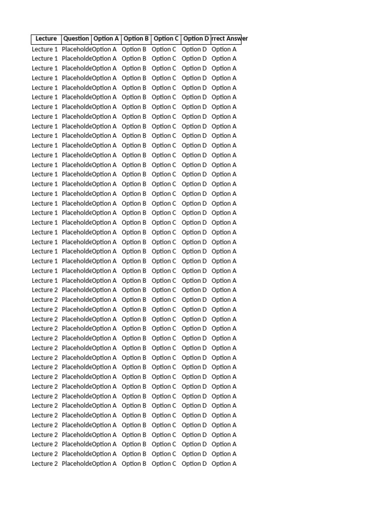 PHY101 MCQ Template | PDF