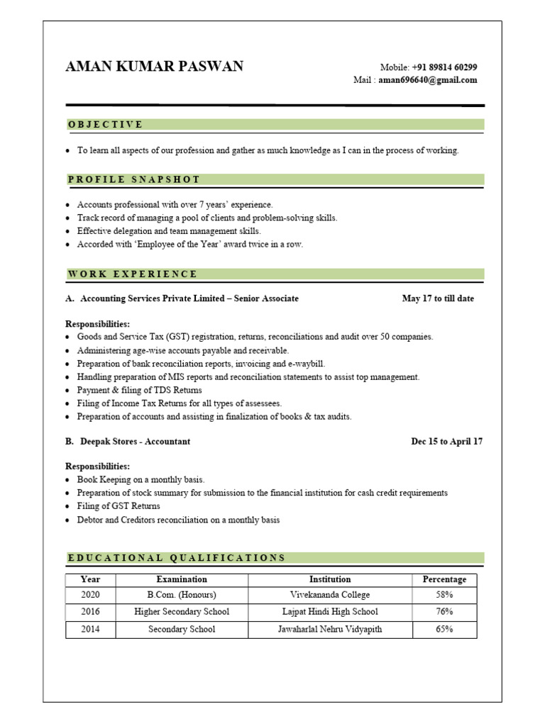 Aman CV | PDF