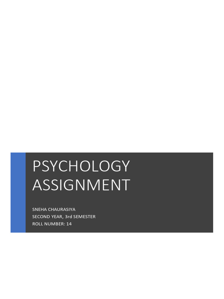 psychology assignment 2 | PDF | Perception | Psychological Concepts