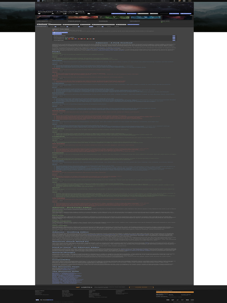 Adamant - A Perk Overhaul at Skyrim Special Edition Nexus - Mods and Community | PDF | Armour ...