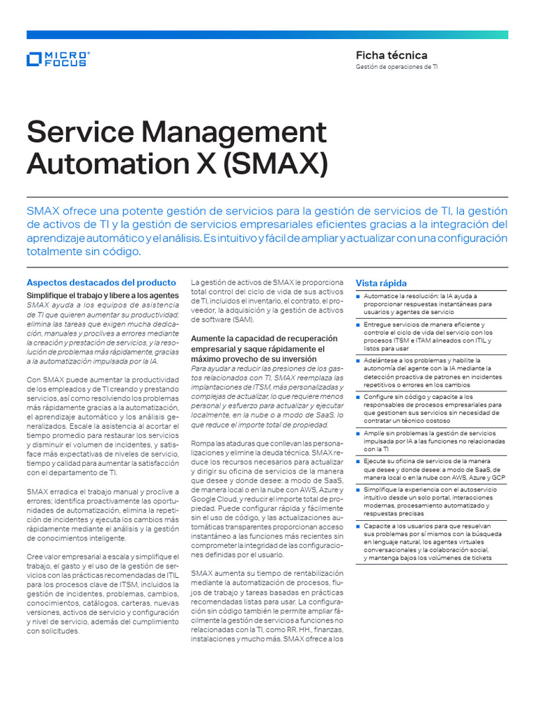 Gestión de Servicios TI con SMAX | PDF | Computación en la nube ...
