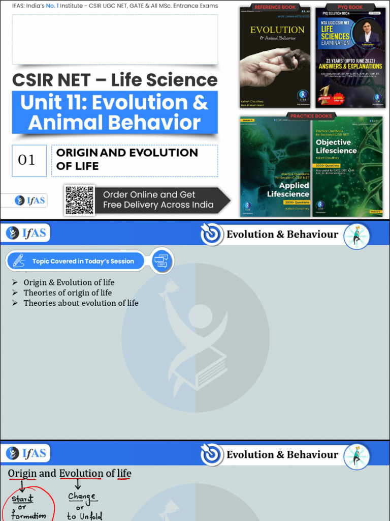 l01 - Origin and Evolution of Life | PDF | Evolution | Abiogenesis