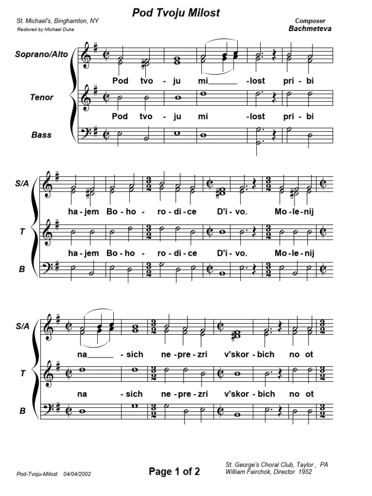 Pod Tvoju Milost | PDF