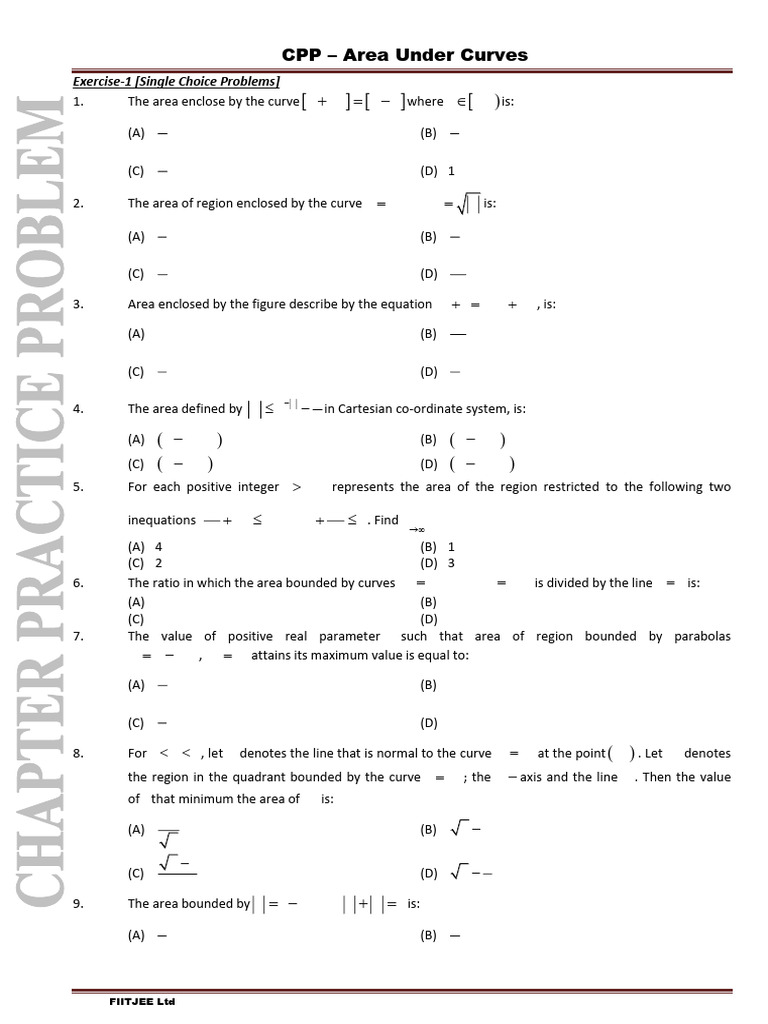 Area Under Curves | PDF | Area | Function (Mathematics)